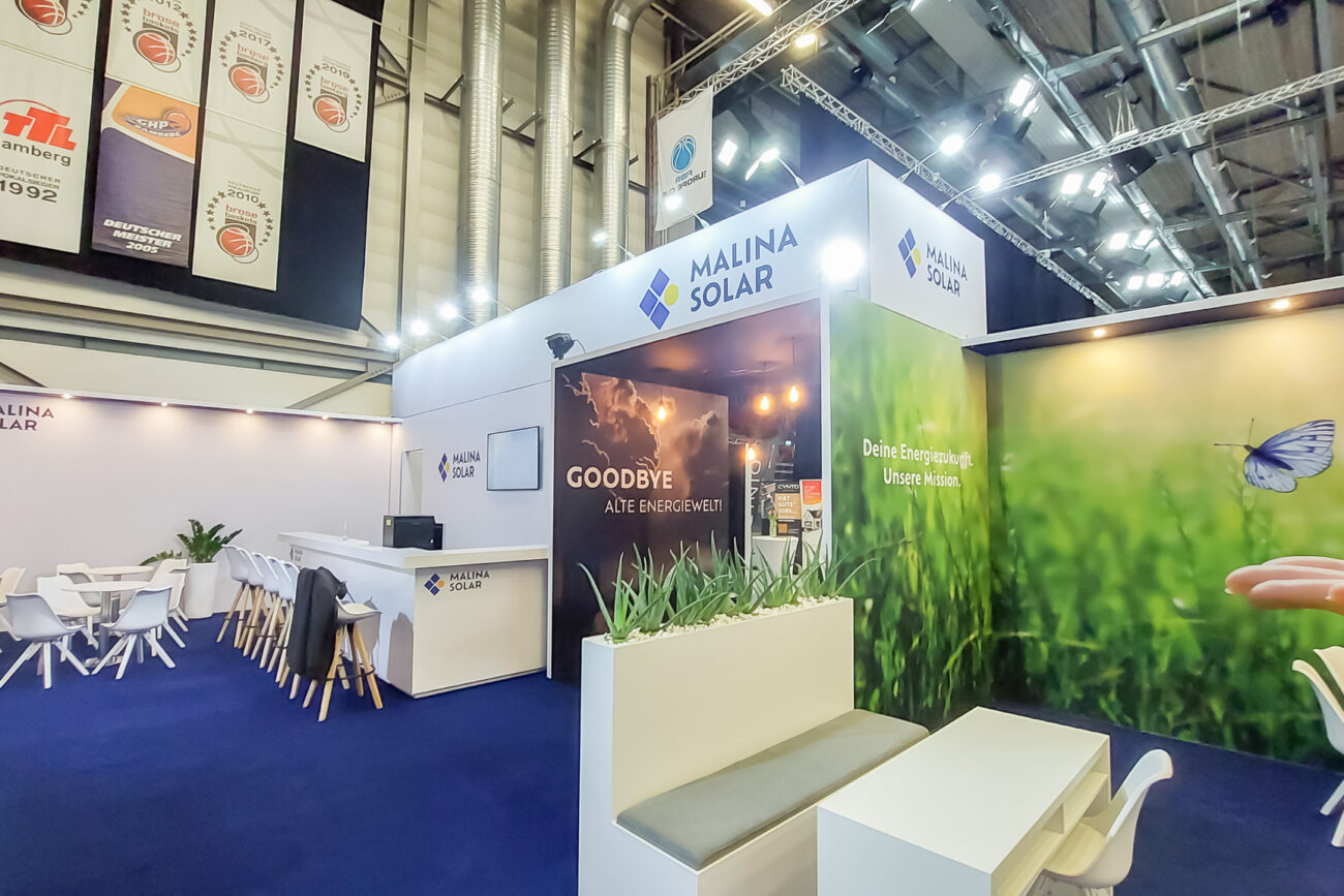 MALINA SOLAR exhibition booth real estate fair Franken | bee